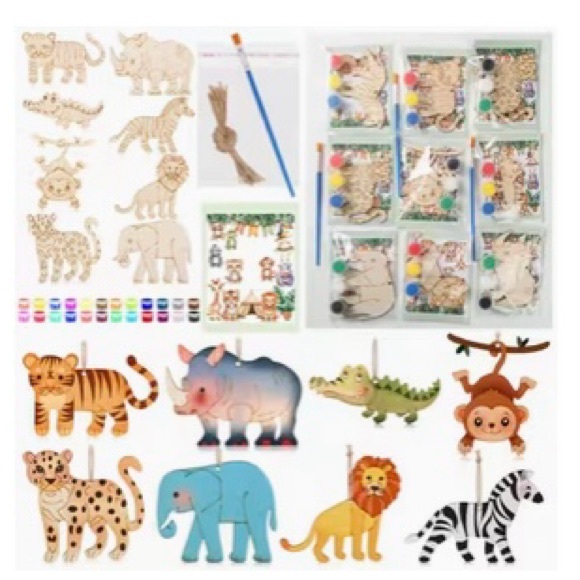 Other | Safari Wood Animal Paint Set 2 Random | Poshmark